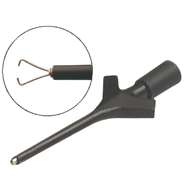 Miniature clamp-type test probe (black), clamping range 3.5mm, 60V DC ...