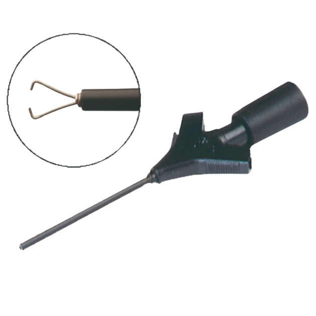 Miniature clamp-type test probe (black), clamping range 2mm, 60V DC ...