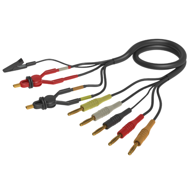 Kelvin 4-wire measuring lead TKL 065 BAN, gold-plated 4mm plugs with 4 ...